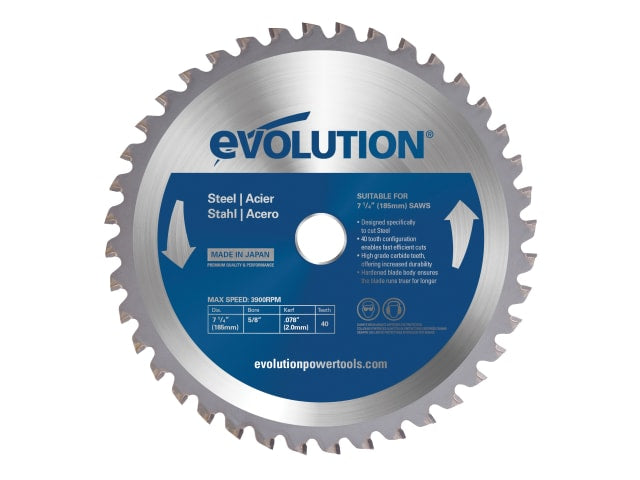 EVLM185TC40C Mild Steel Cutting Circular Saw Blade 185 x 20mm x 40T