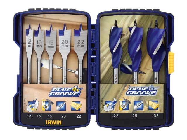 IRW10507593 Blue Groove Auger & Flat Drill Bit Set, 8 Piece — Bolton ...
