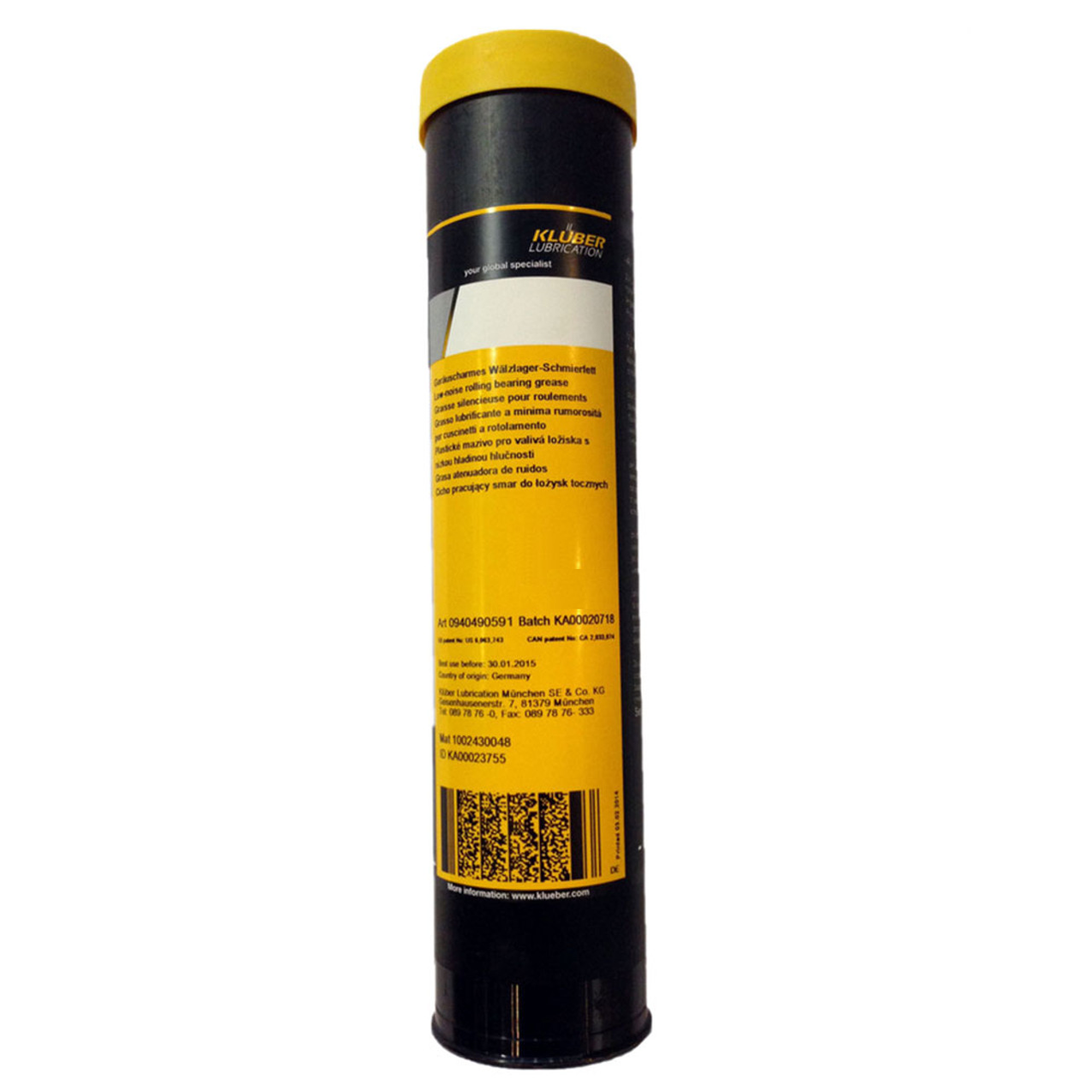 Kluber Lubrication - Syntheso GLEP 1 Grease Cartridge 400G Lubricant