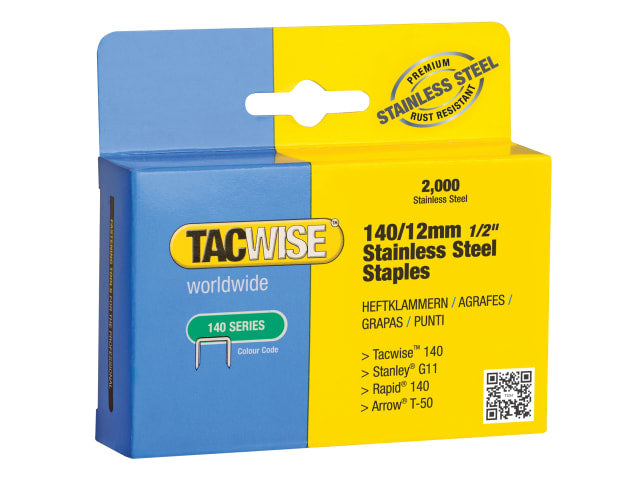 TAC1220 140 Stainless Steel Staples 12mm (Pack 2000)