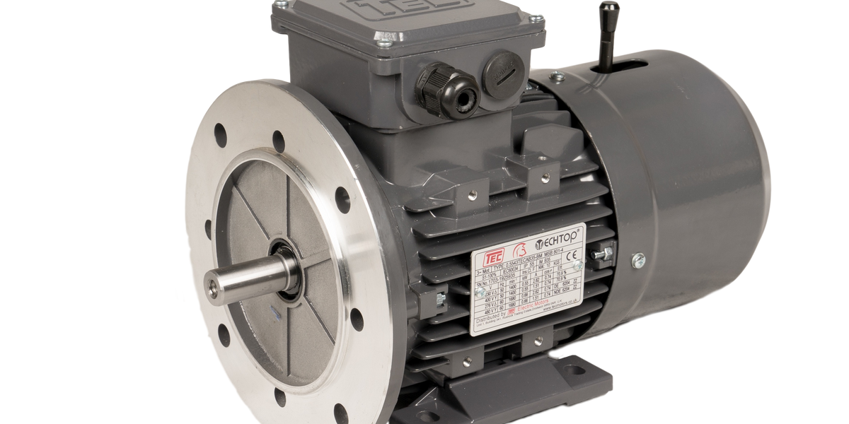 TEC 3 Phase Electric Motor 0.18kW, 4 Pole, 230/400V 50Hz, Foot and Fla ...